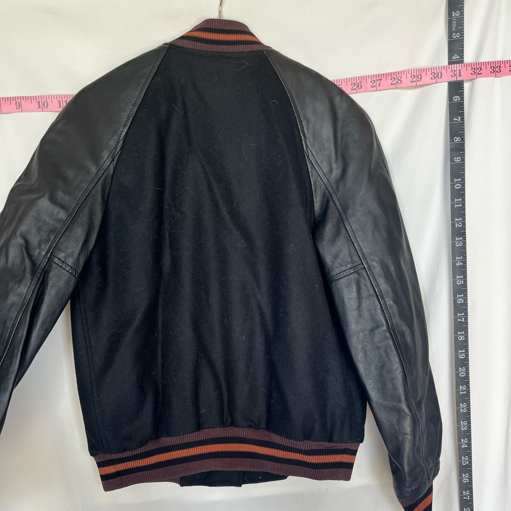 Coach Letterman Jacket Bomber Authentic Leather Wool - Gem